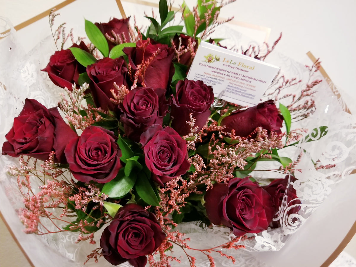 Two Dozen Red Roses & Filler Bouquet – LeLe Floral
